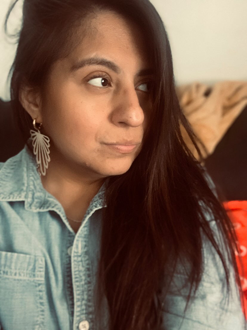 Golden Beige Wood Statement Hoop Earrings | Golden Zen Boutique LLC